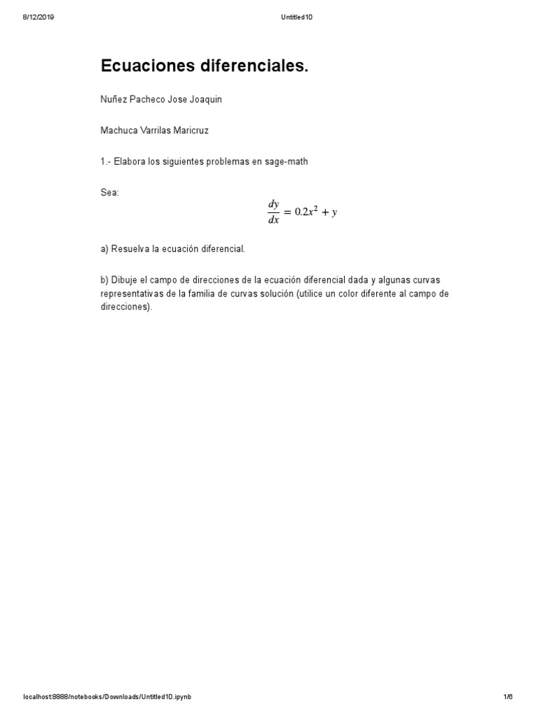 Uso De Sagemath PDF Sustracci n Objetos Matem ticos