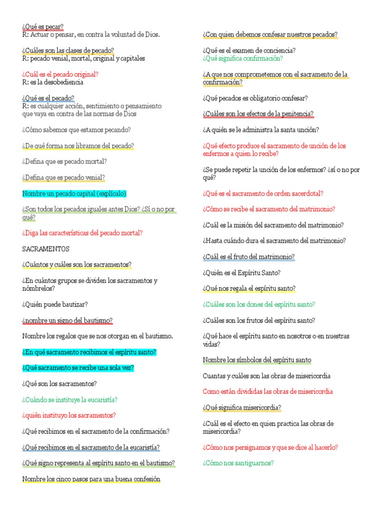 Qué Es Pecar | PDF | Sacramentos | eucaristía