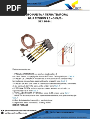 Equipo De Puesta A Tierra Temporal Sistema De Puesta A Tierra Y