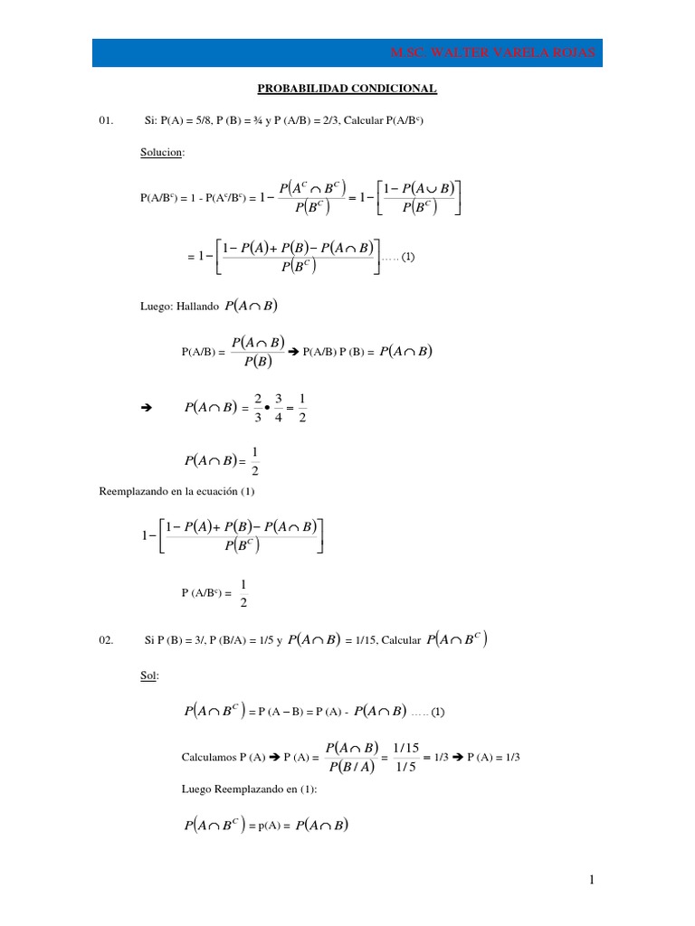 Ejercicios de Cond, V Aleat, Binom, Pois, Hipergeom PDF | PDF | Probabilidad | Epistemología de ...