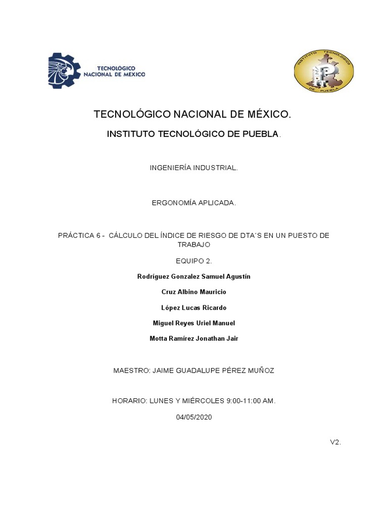Practica 6 V2 | PDF | Factores humanos y ergonomía | Sistema ...