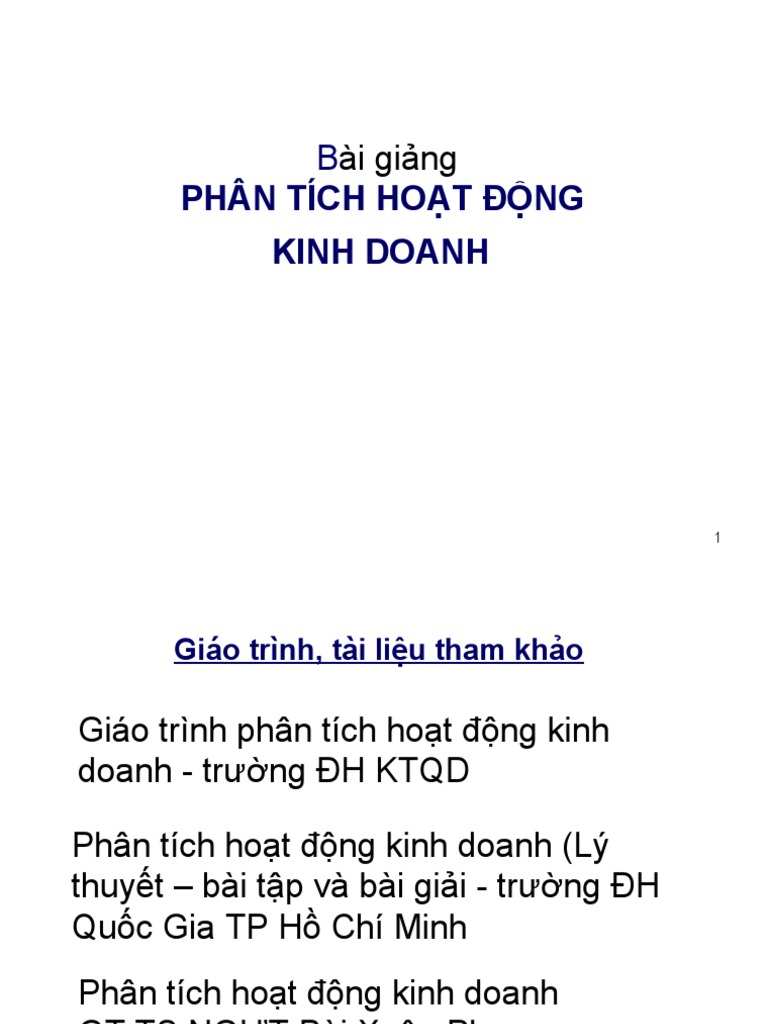 Chương 1 - Nhung LL CB Của PTKD | PDF