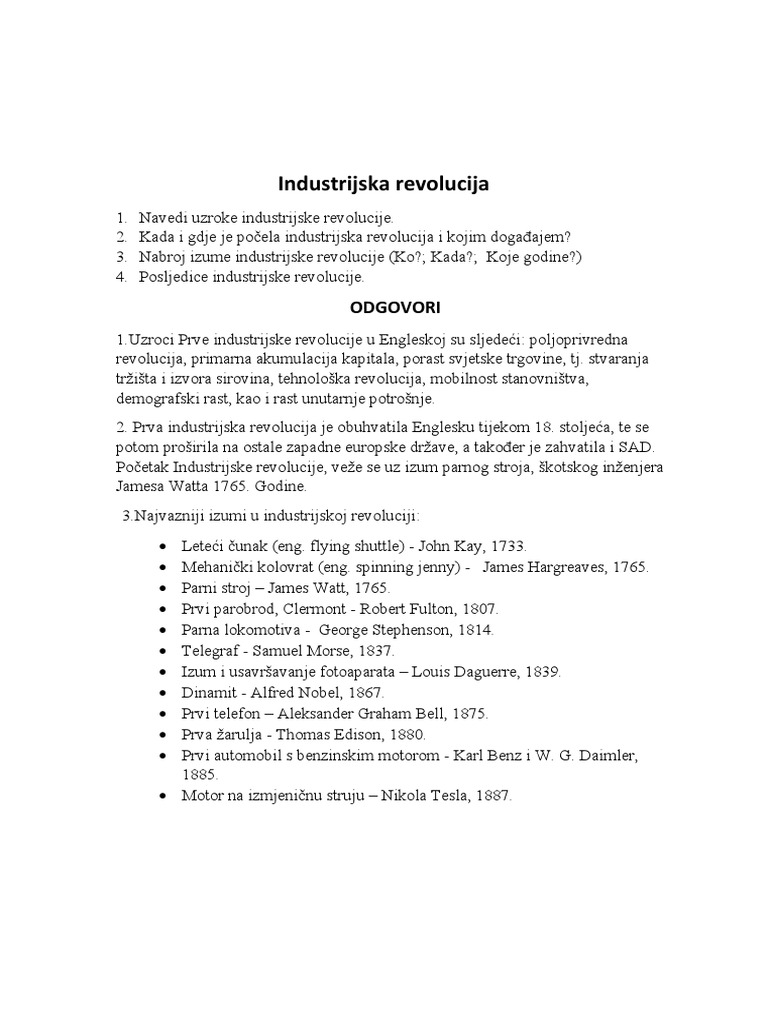 Industrijska Revolucija | PDF