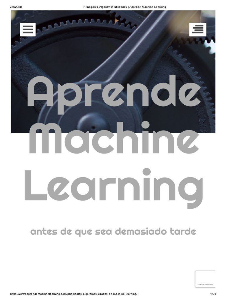 Principales Algoritmos Utilizados - Aprende Machine Learning PDF | Descargar gratis PDF ...