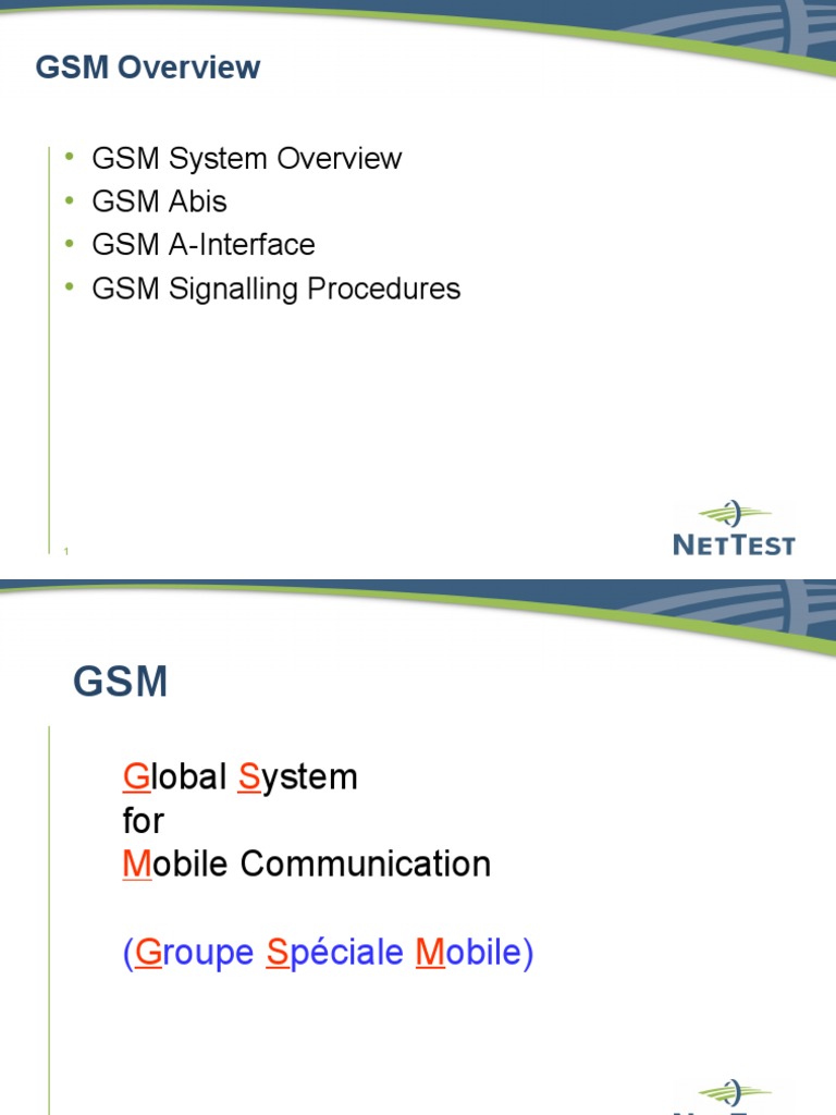 GSM Overview: GSM System Overview GSM Abis GSM A-Interface GSM ...