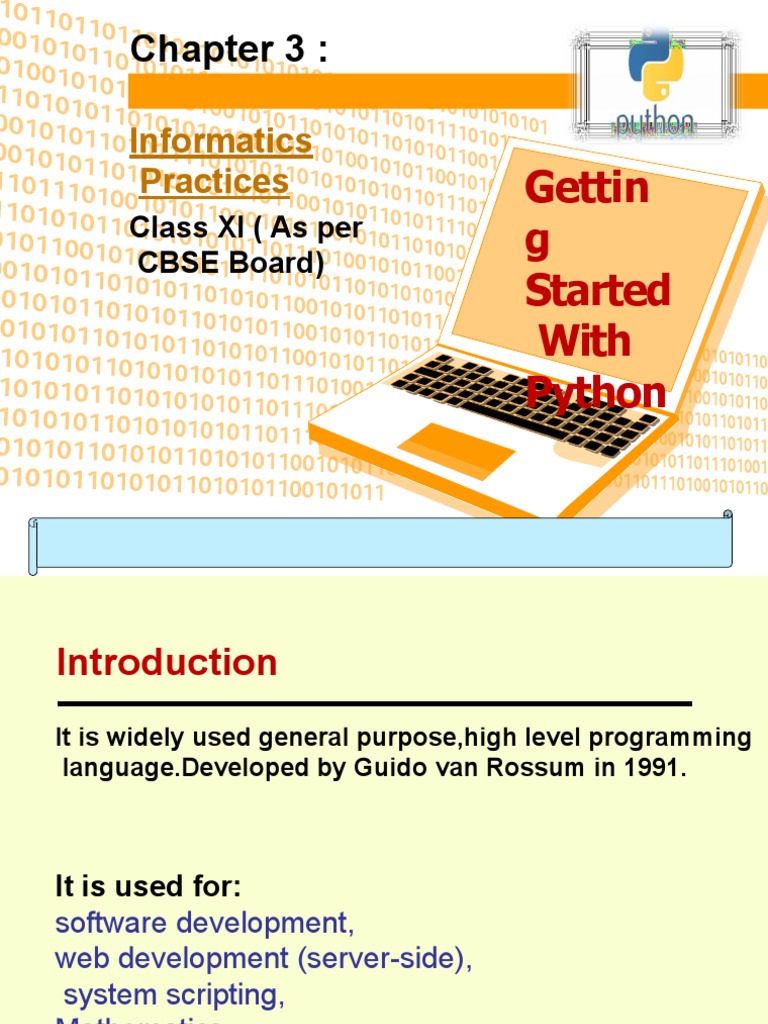 Getting Started With Python 1 Pdf Python Programming Language