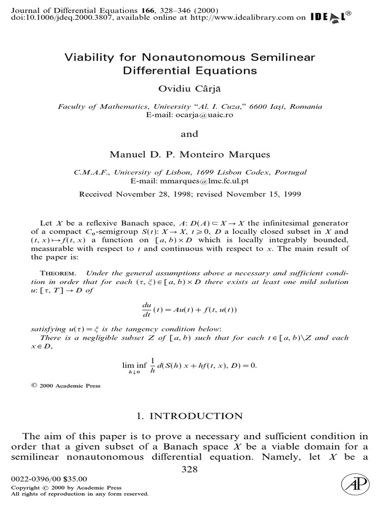 Viability Papier JDE | PDF | Compact Space | Mathematical Analysis