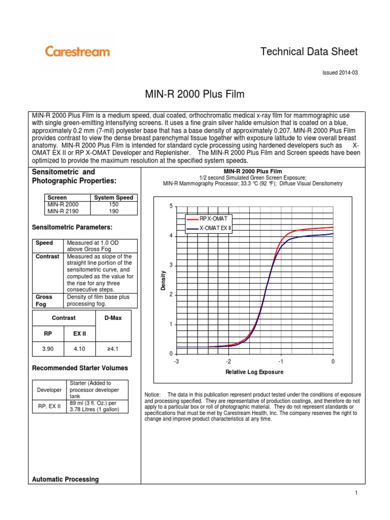 Technical Data Sheet: Sensitometric and Photographic Properties | PDF ...
