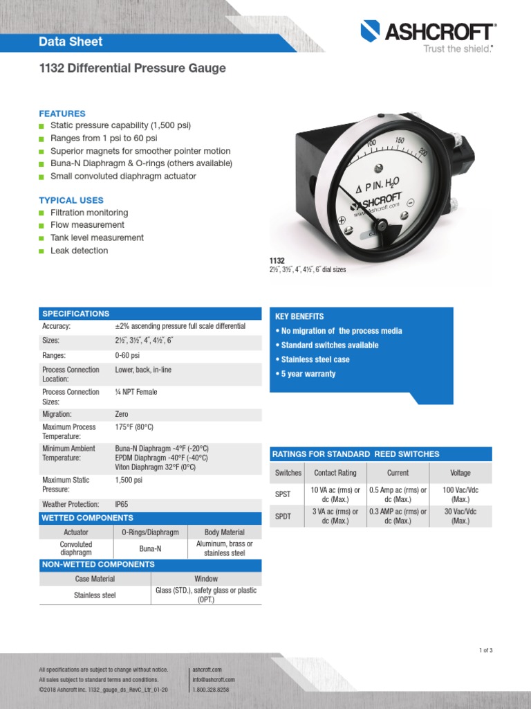 1132 - Pdi - DS PDF | Download Free PDF | Switch | Pressure Measurement