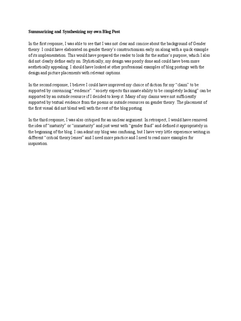 Summarizing and Synthesizing | PDF