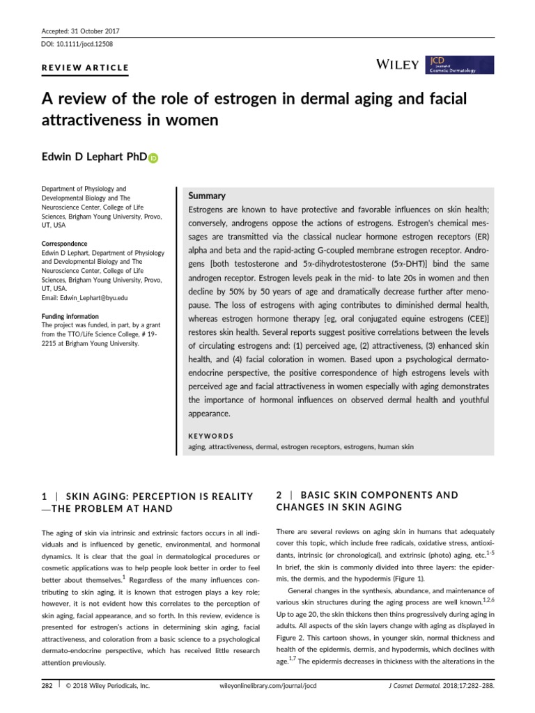 A Review of The Role of Estrogen in Dermal Aging and Facial | PDF ...
