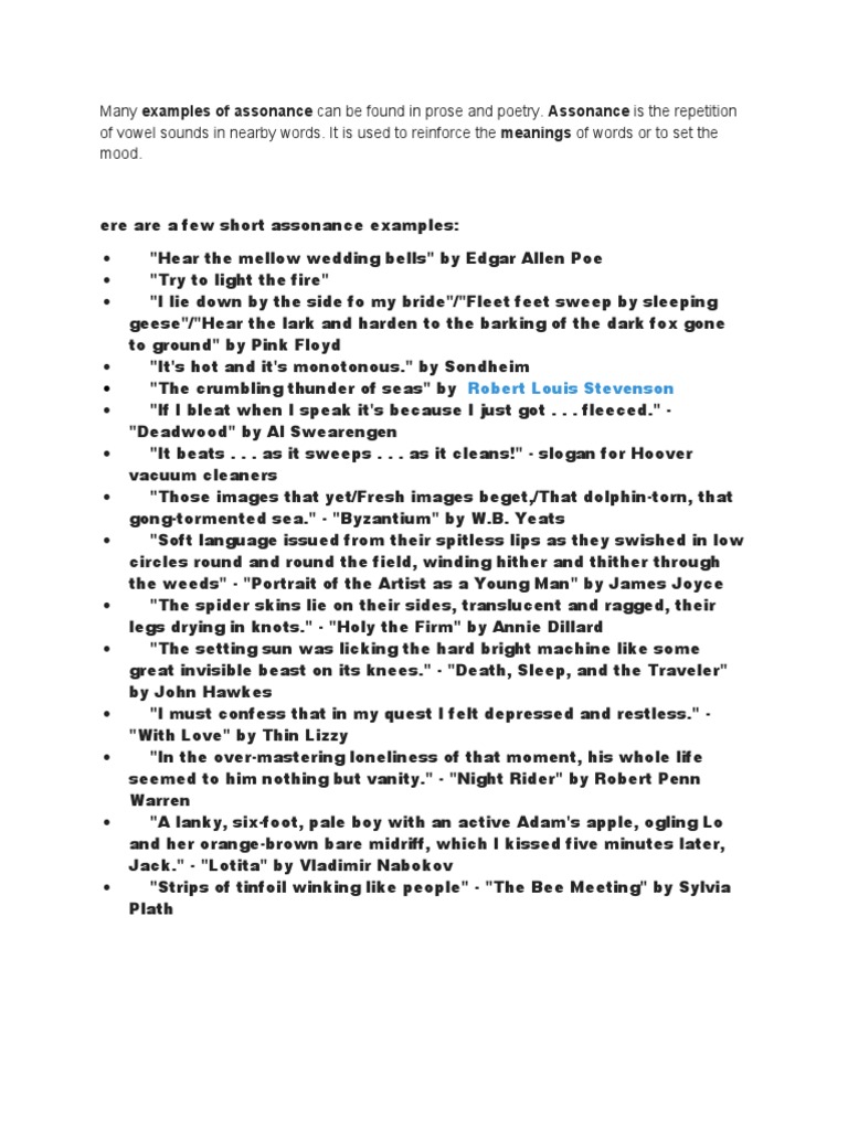 Assonance | PDF | Poetry