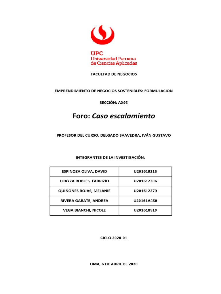 FORMULA - S2 Foro Caso Escalamiento | PDF | Escalabilidad | Marketing