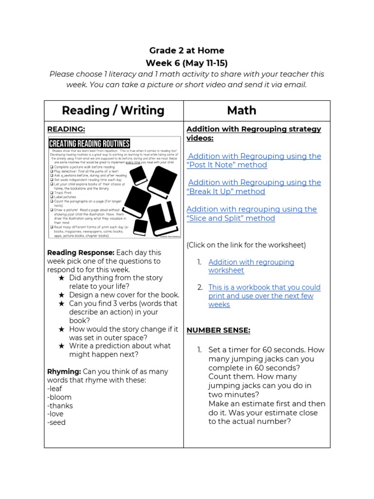 Week 6 - Grade 2 at Home | PDF | Reading Comprehension | Cognitive Science