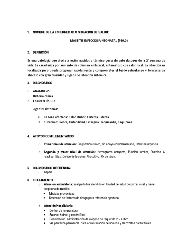 PC Mastitis Infecciosa Neonatal Rev. Por Iess | PDF | Especialidades ...