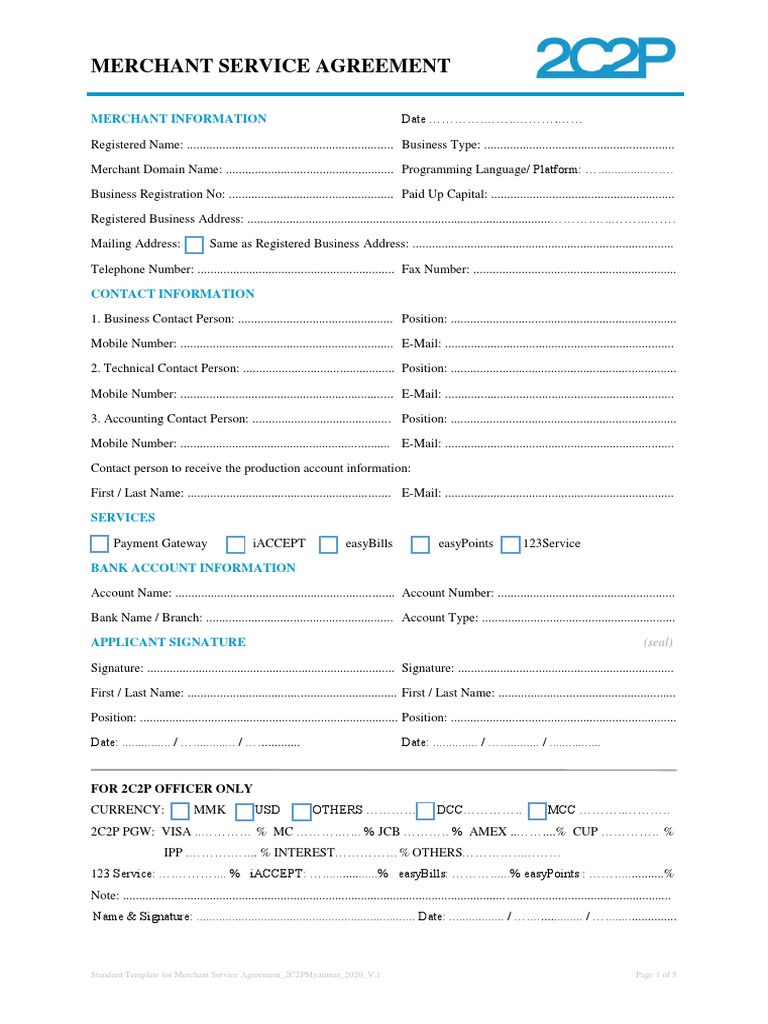 Merchant Service Agreement | PDF | Receipt | Value Added Tax