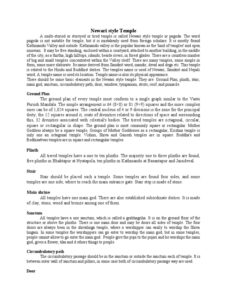 Newari Temple | PDF | Religion And Belief