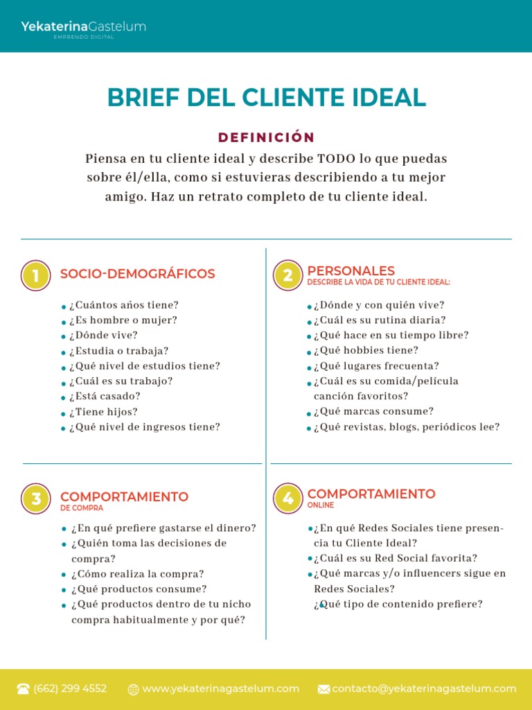 Brief Del Cliente Ideal PDF | PDF | Cliente | Business