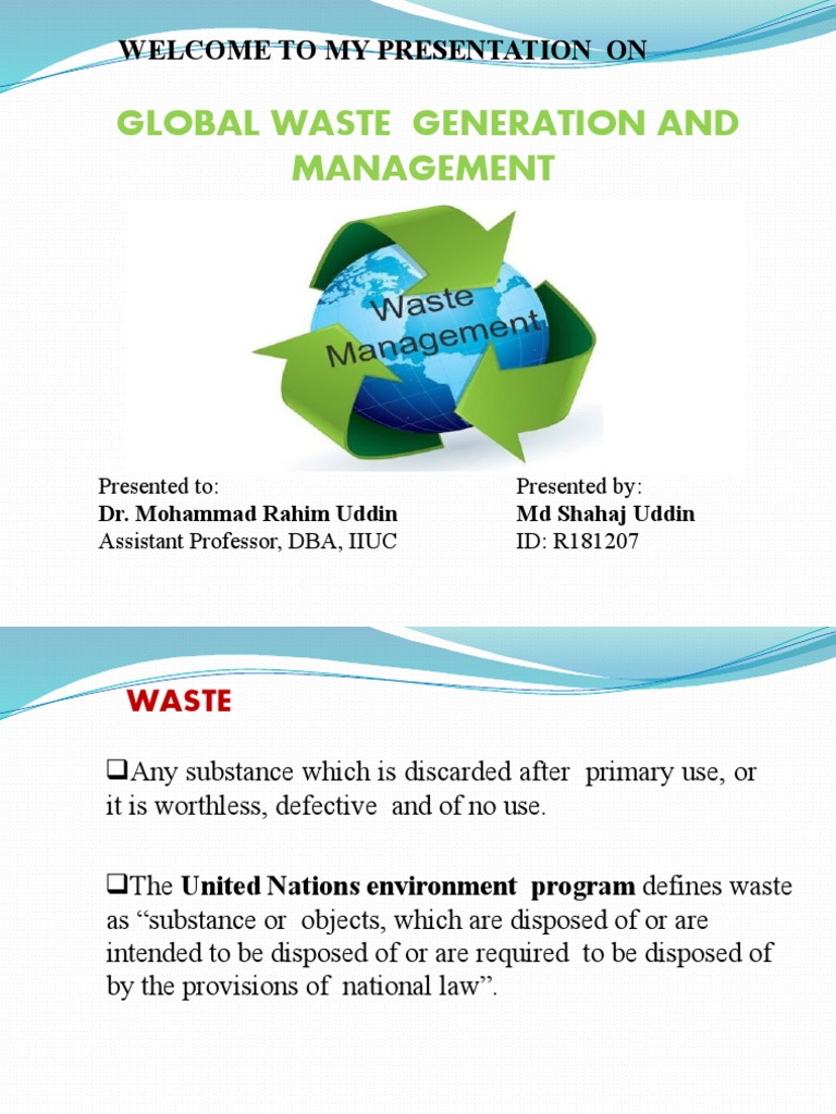Global Waste Generation & Management Overview | PDF | Incineration | Waste