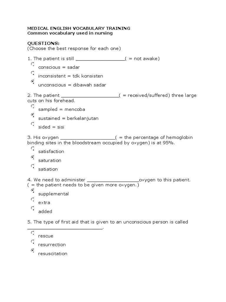 Medical Vocabulary for Nursing | PDF | Science & Mathematics
