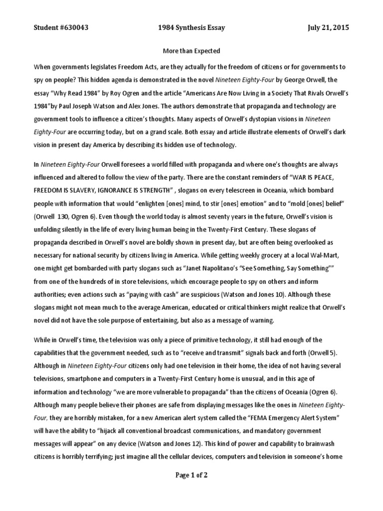 Student Synthesis Essay | PDF | Communication