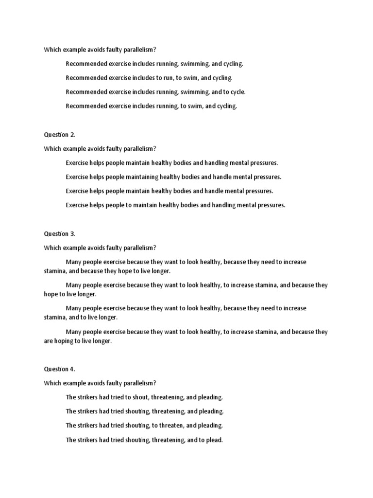 PARALLELISM Quiz | Download Free PDF | Batman