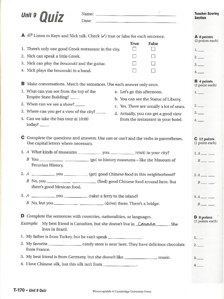 Unit 9 Quiz PDF | PDF