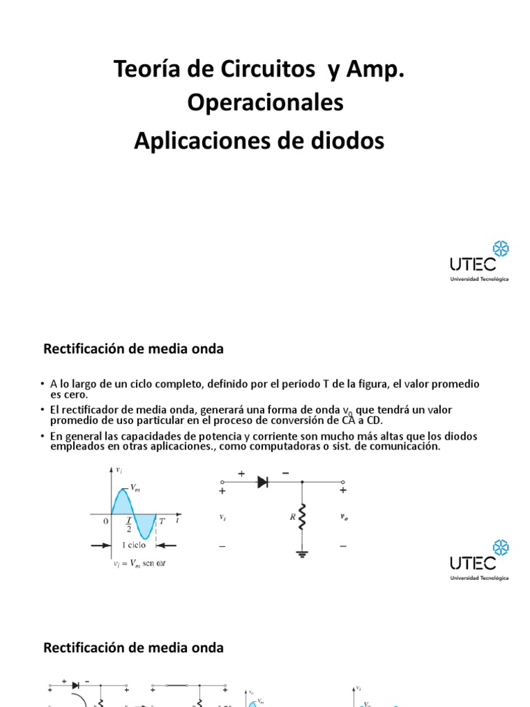 Tema 2 - Aplicaciones de Diodos | PDF | Rectificador | Diodo