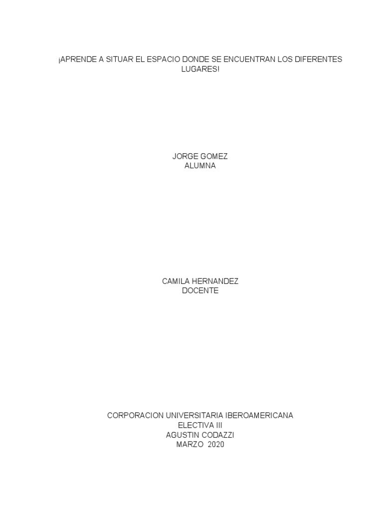 Aprende a Situar Espacios y Lugares | PDF
