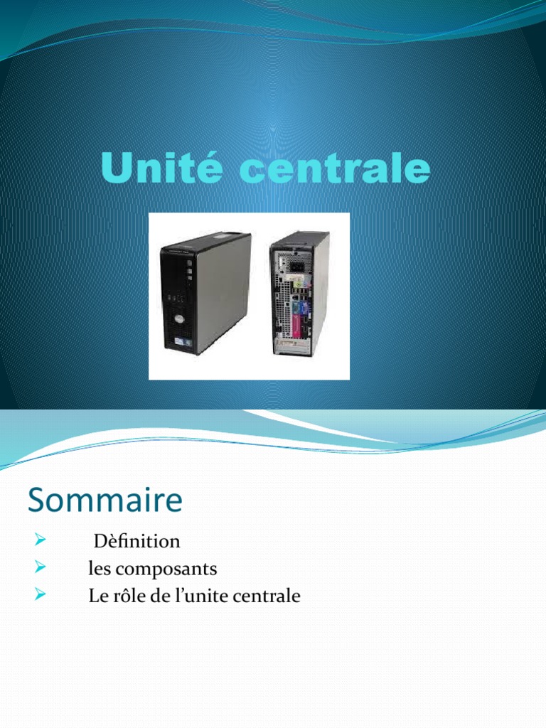 Composants et rôle de l'unité centrale | PDF | Ordinateurs ...
