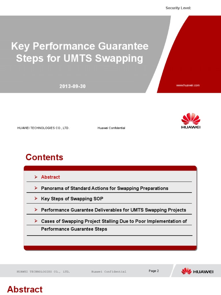 Key Performance Guarantee Steps For UMTS Swapping V2.0 | PDF | High Speed Packet Access ...
