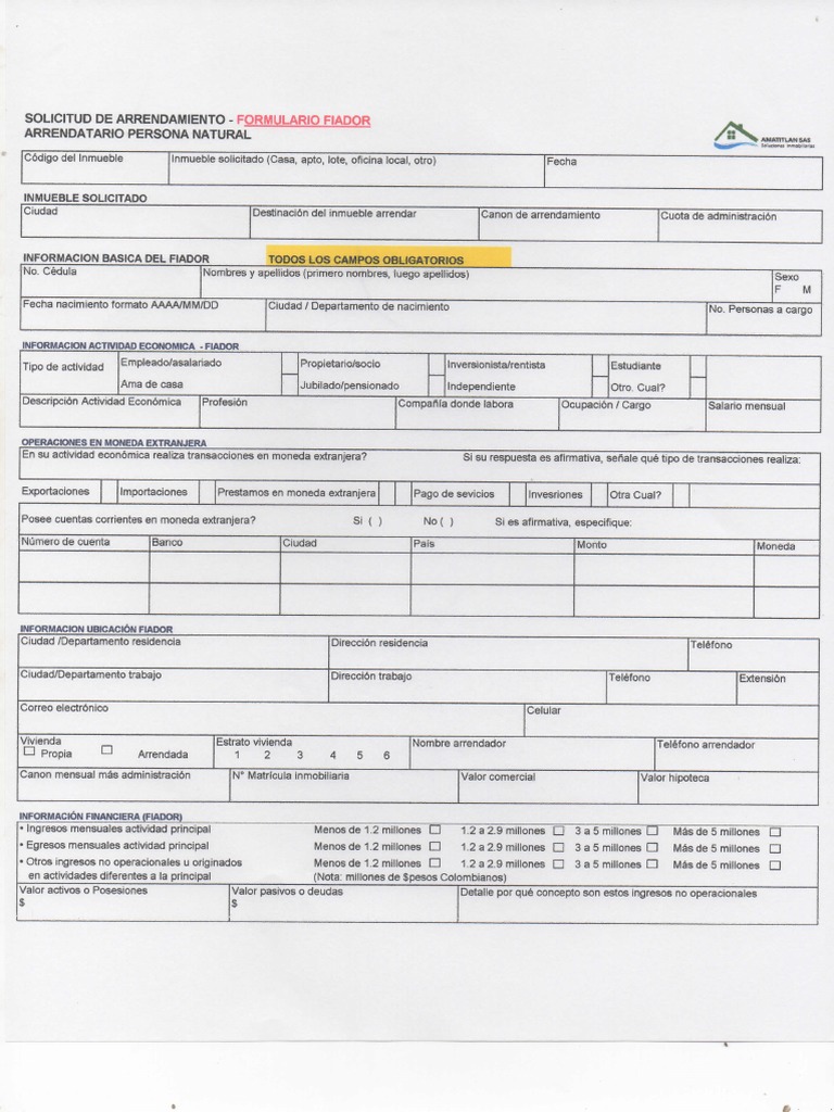 R1 Formulario FIADOR PDF | PDF