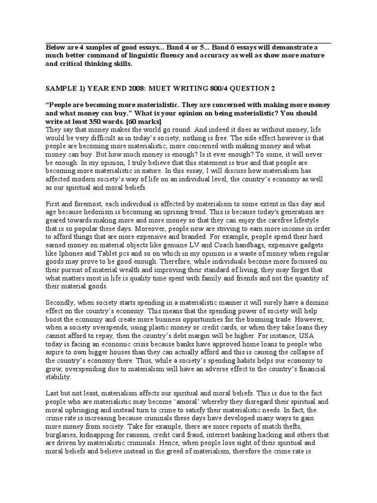 MUET Sample Essay 01 | PDF | Smoking | Supermarket