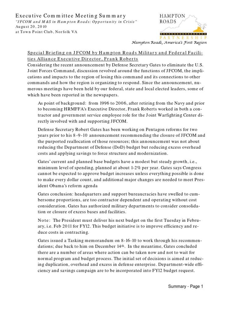 JFCOM Briefing 20aug2010 | PDF | Military Of The United States ...