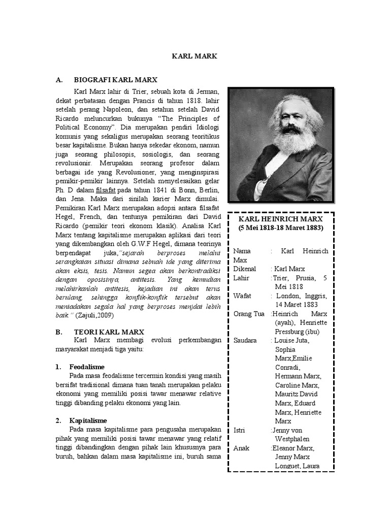 Biografi dan Teori Karl Marx | PDF | Politik | Sejarah