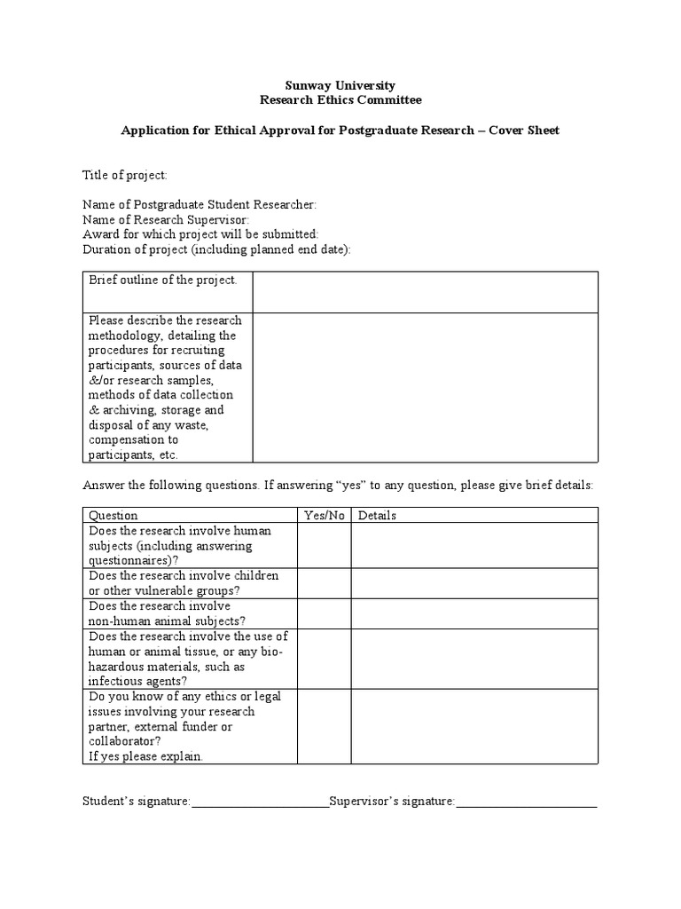 SunU REC Cover Sheet 2019 - Student | PDF
