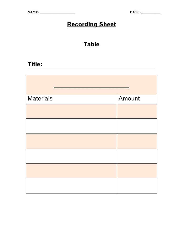 Recording Sheet and Dot Plot Graph | PDF | Teaching Methods & Materials