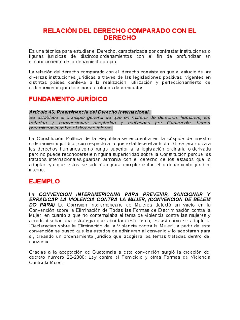 Relación Del Derecho Comparado Con El Derecho | PDF