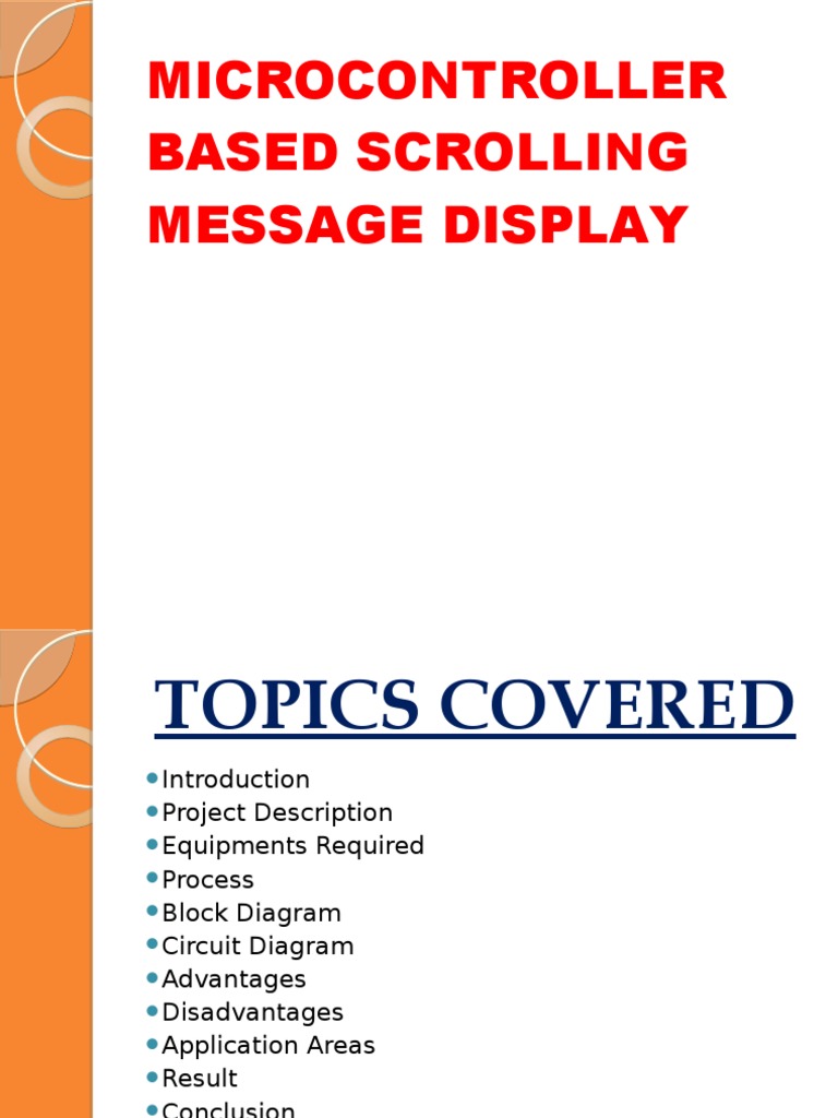 Microcontroller Based Scrolling Message Display Final Pdf Microcontroller Integrated Circuit