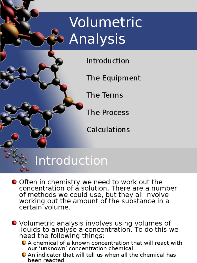 Volumetric Analysis in Chemistry | PDF
