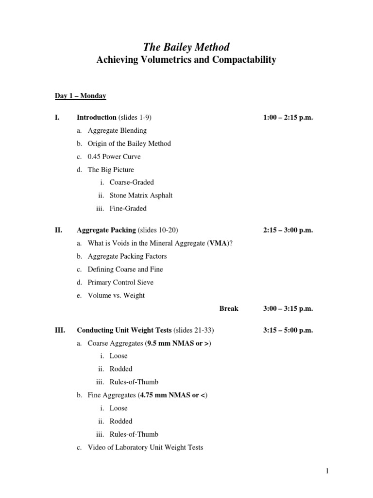 The Bailey Method: Achieving Volumetrics and Compactability | PDF ...