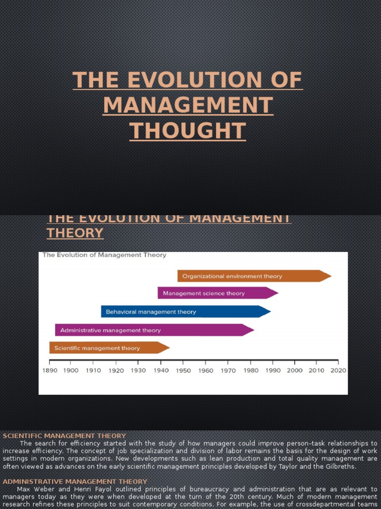 The Evolution of Management Thought | PDF | Behavioural Sciences | Business