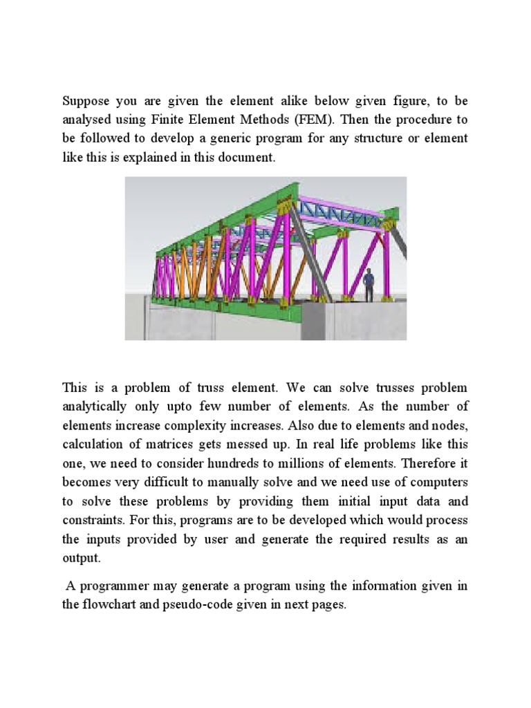 Flowchart and Pseudo-Code (Assignment For FEA) Scribd | PDF | Finite Element Method | Stiffness