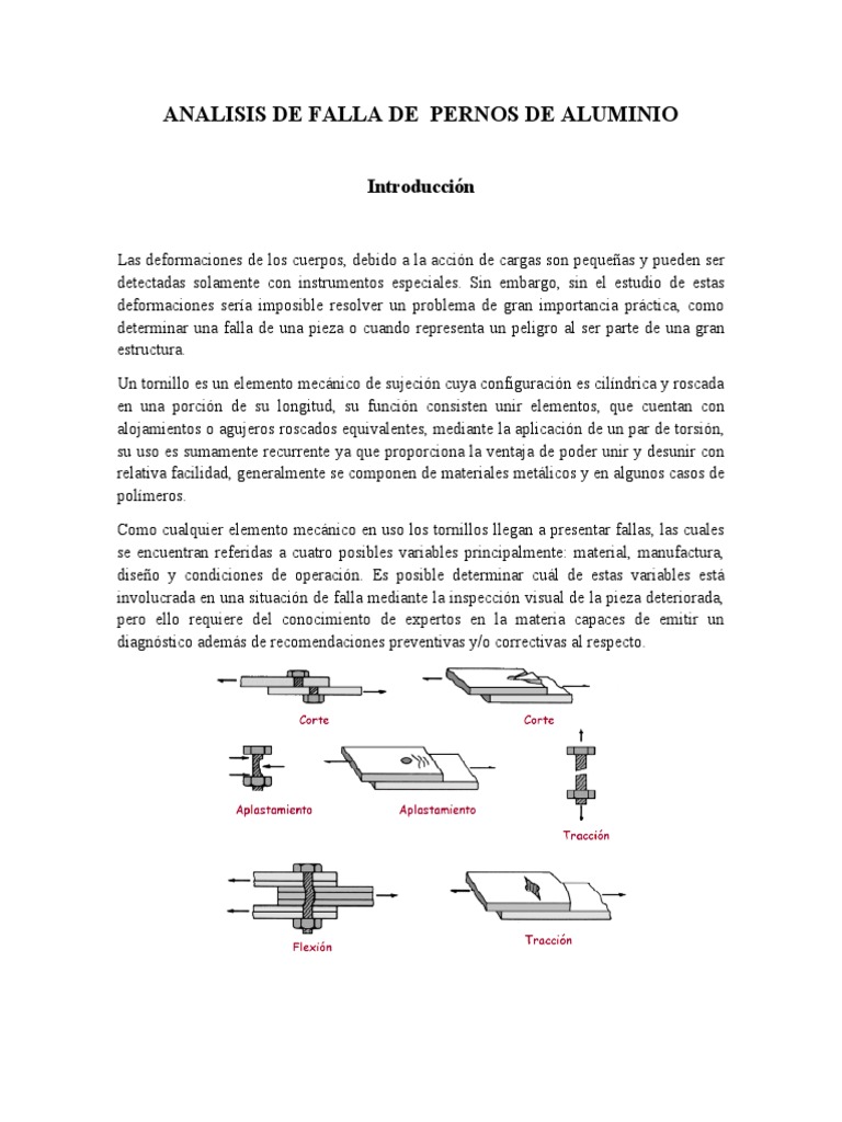 Analisis de Falla de Pernos de Aluminio | PDF | Mecánica de fractura ...