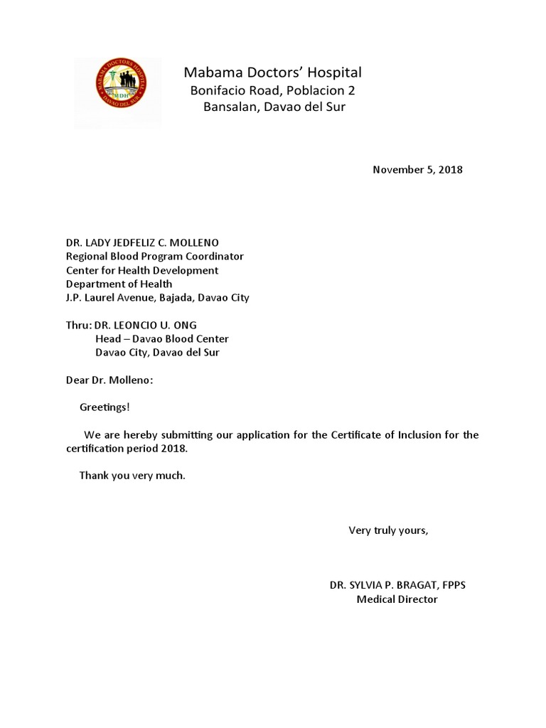 Cover Letter For Application of COI | PDF