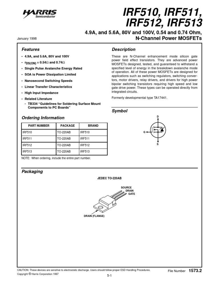 irf510 | Field Effect Transistor | Mosfet