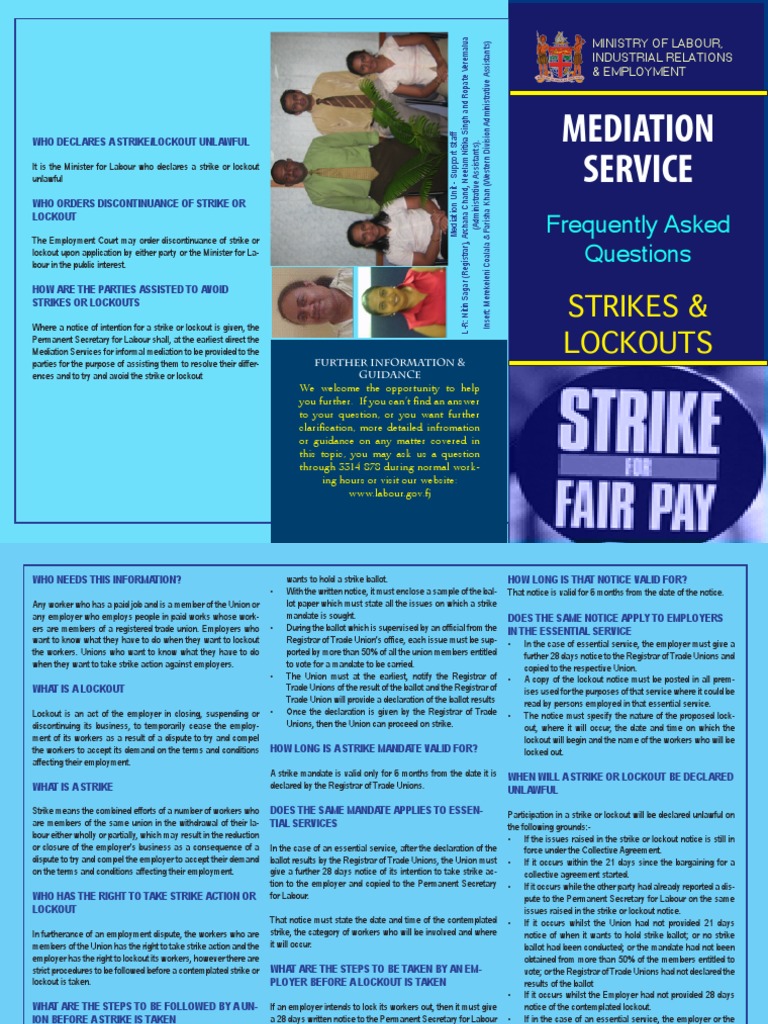 Strikes Lockouts Brochure | PDF | Lockout (Industry) | Strike Action