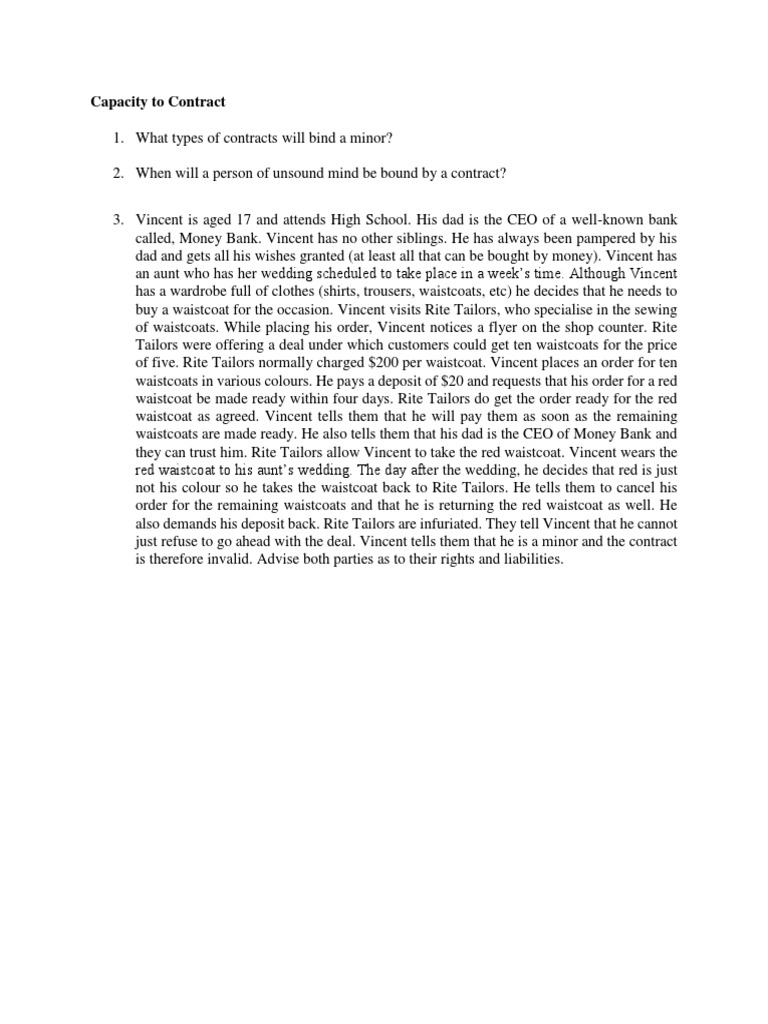 Contract Rights of Minors Explained | PDF