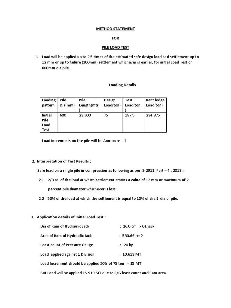Kentledge of Pile Load Test | PDF | Deep Foundation | Mechanical ...