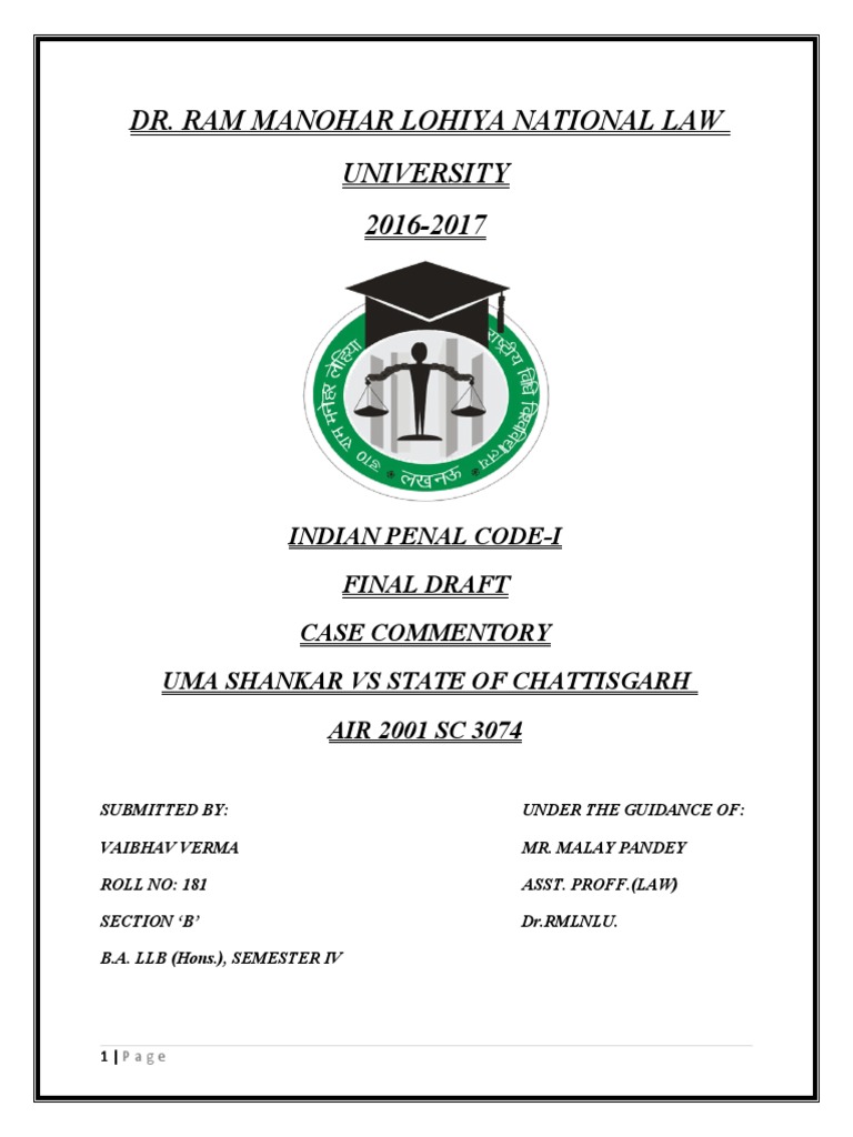 Ipc 1 Final Draft | PDF | Mens Rea | Criminal Procedure In South Africa